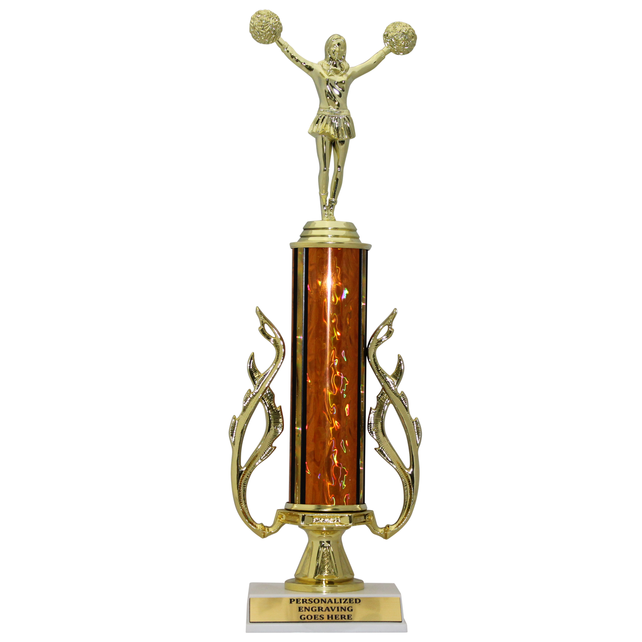 Customizable Single-Column Cheerleading Trophy with Cheerleader ...