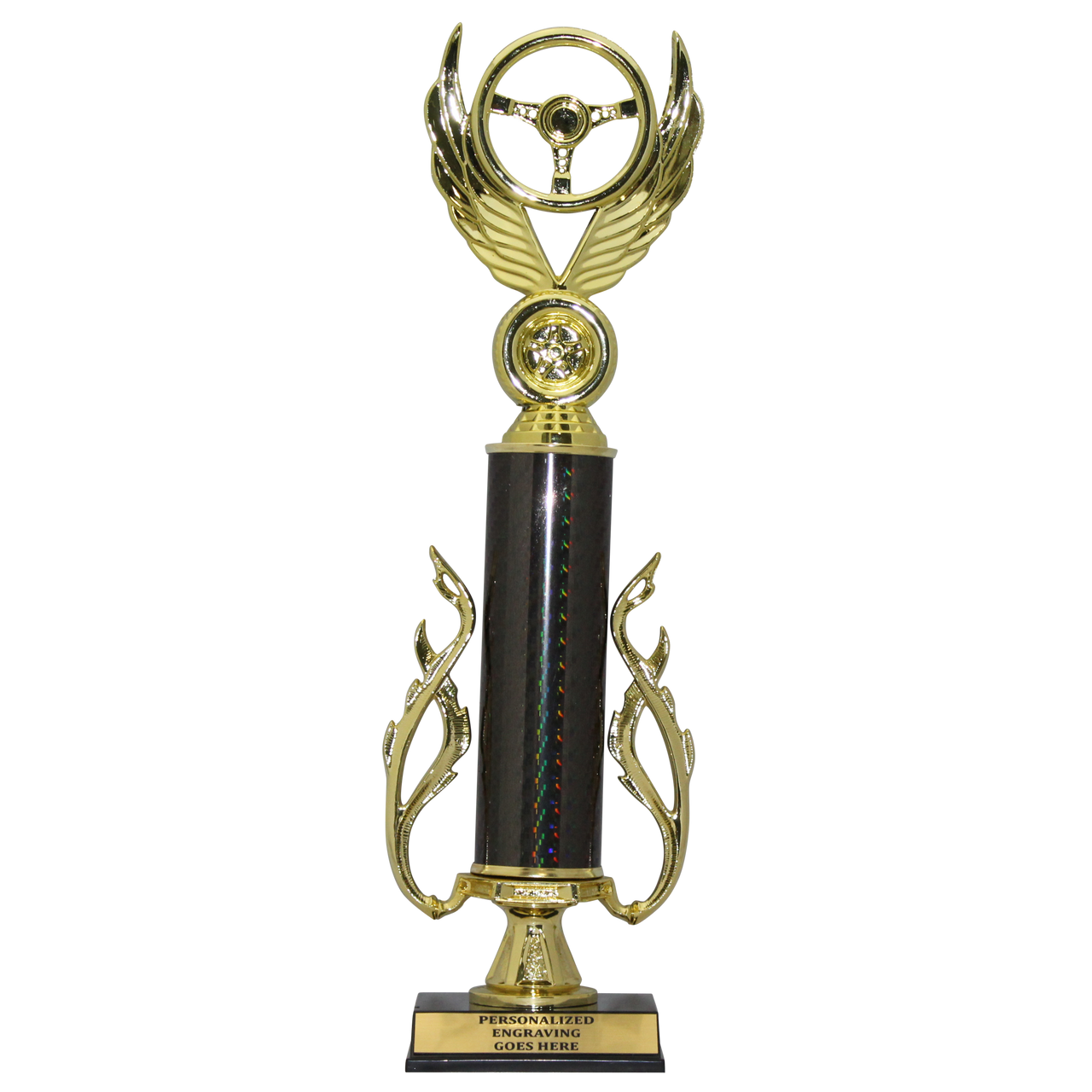 Customizable Single-Column Winged Wheel Trophy | Celebrate Automotive ...