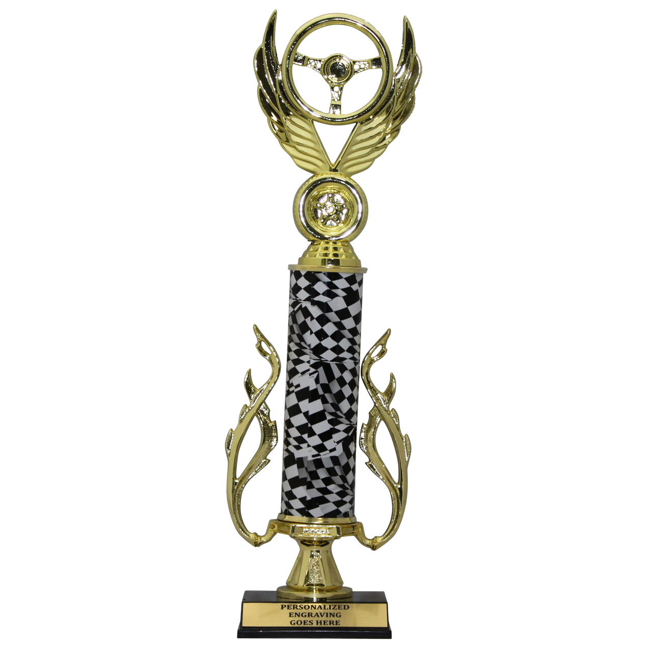 Customizable Single-Column Winged Wheel Trophy | Celebrate Automotive ...