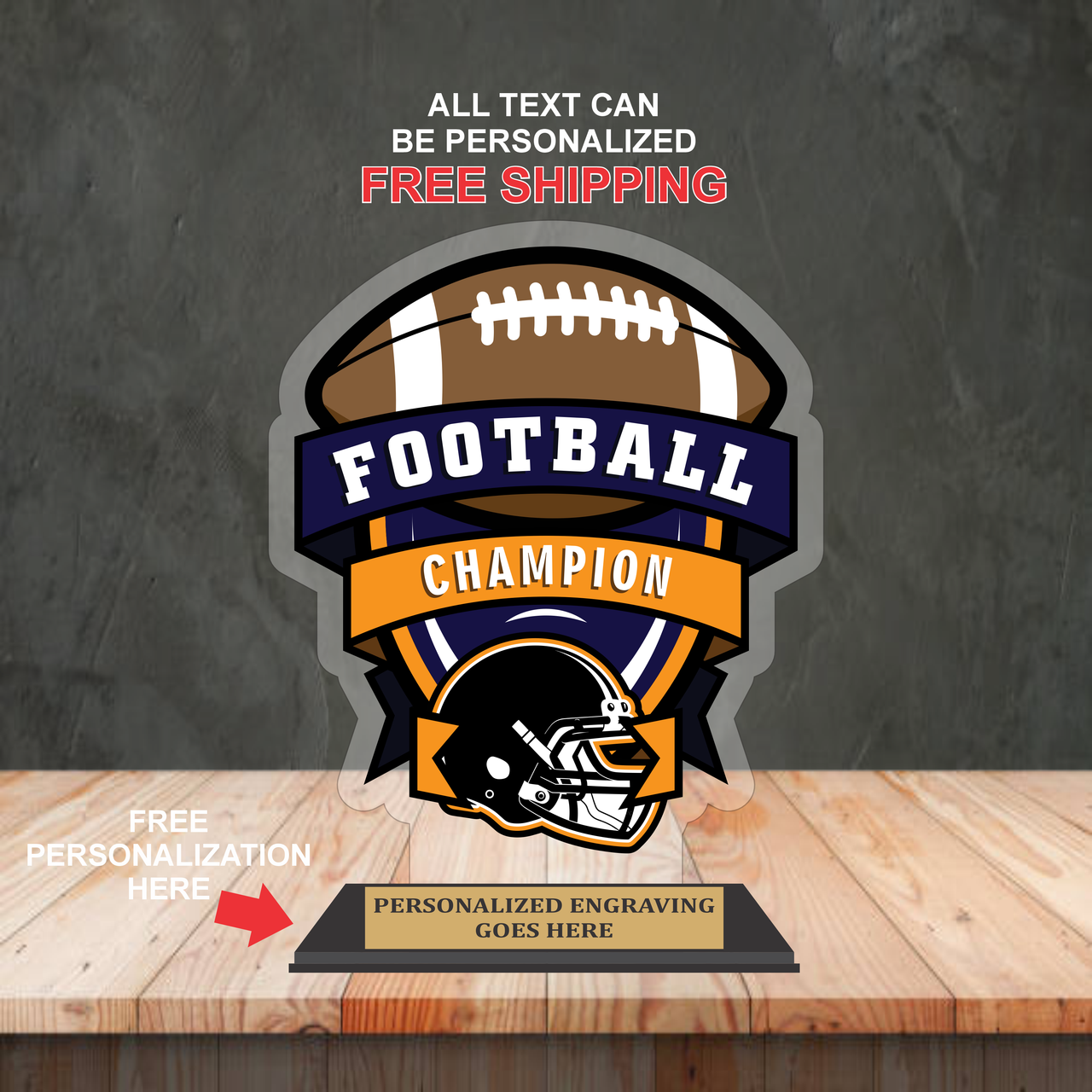 Acrylic Football Trophy Award | Perfect for Players and Coaches
