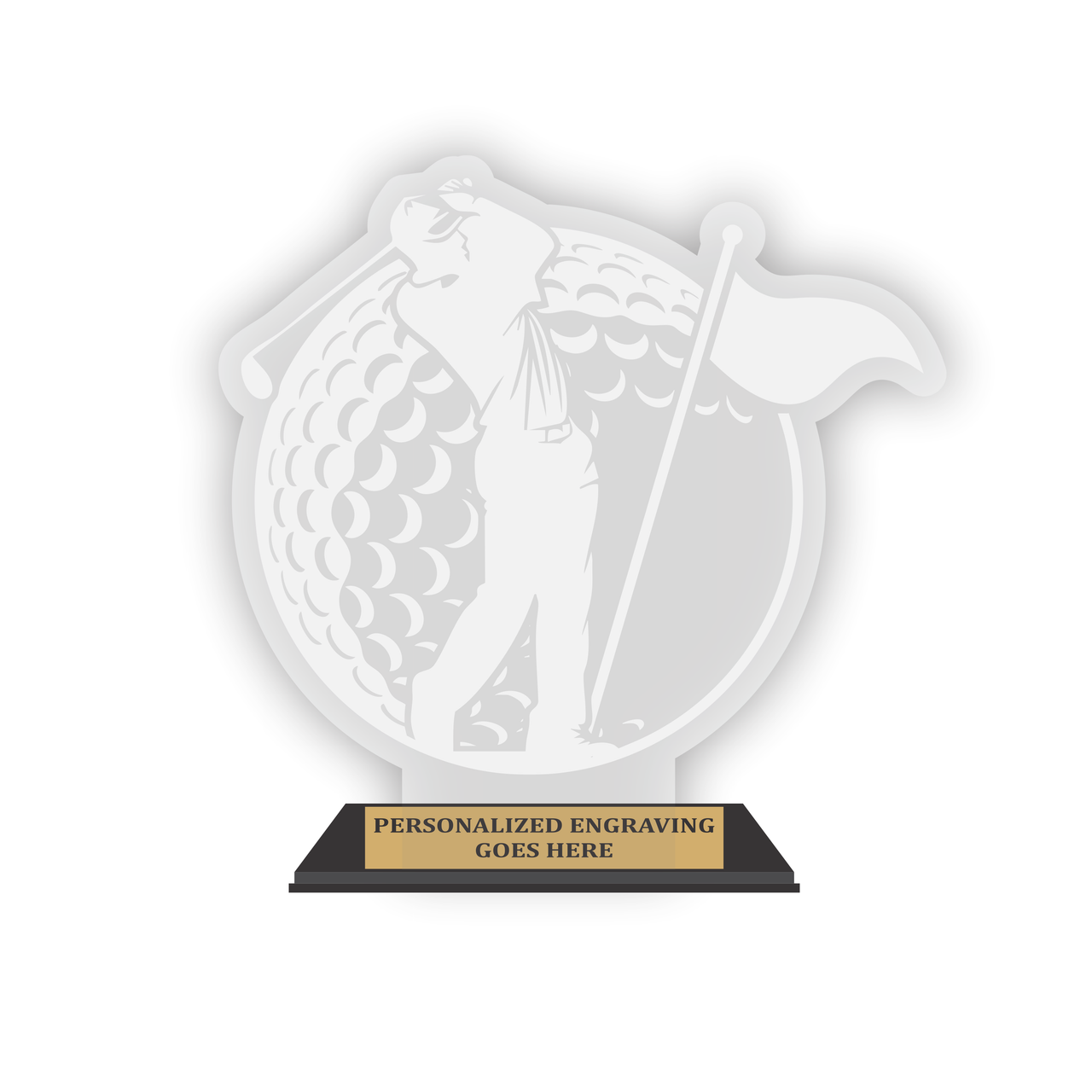 Clear Acrylic Golf Trophy Award | Perfect for Players and Coaches