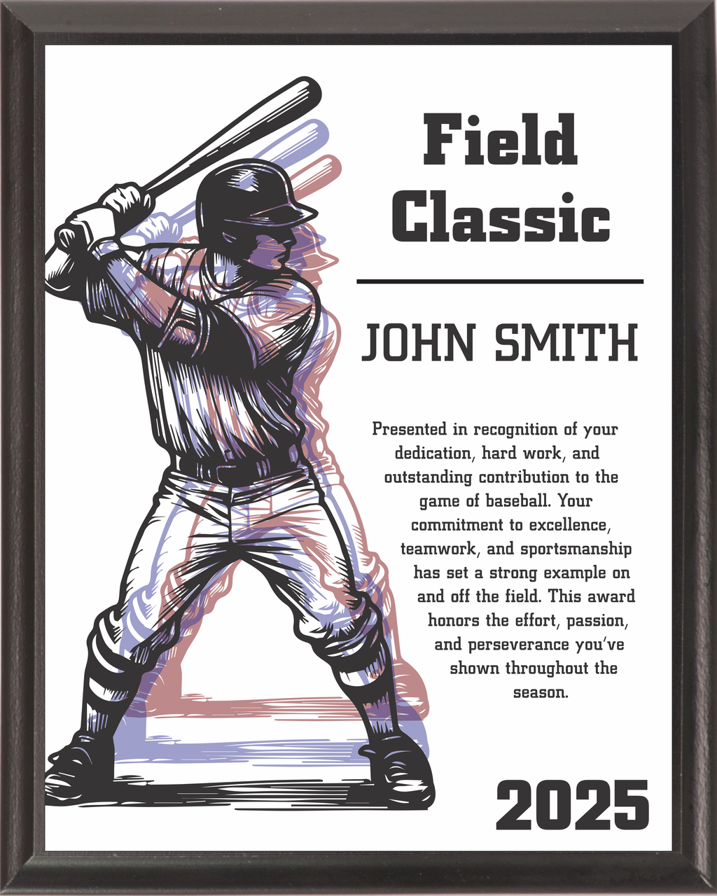 Baseball Batter Plaque | Personalized Awards | Free Shipping