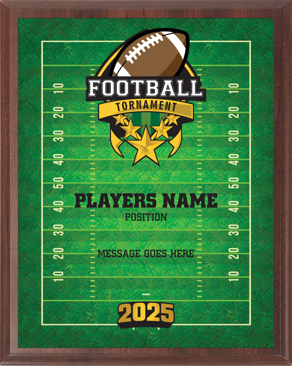 Football Field Plaque | Personalized Awards | Free Shipping