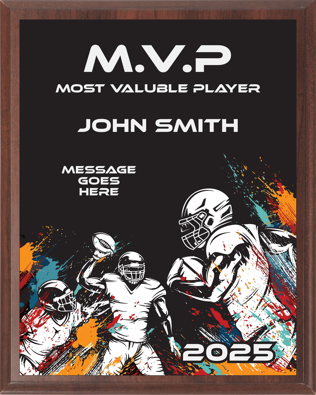 Football MVP Plaque | Personalized Awards | Free Shipping