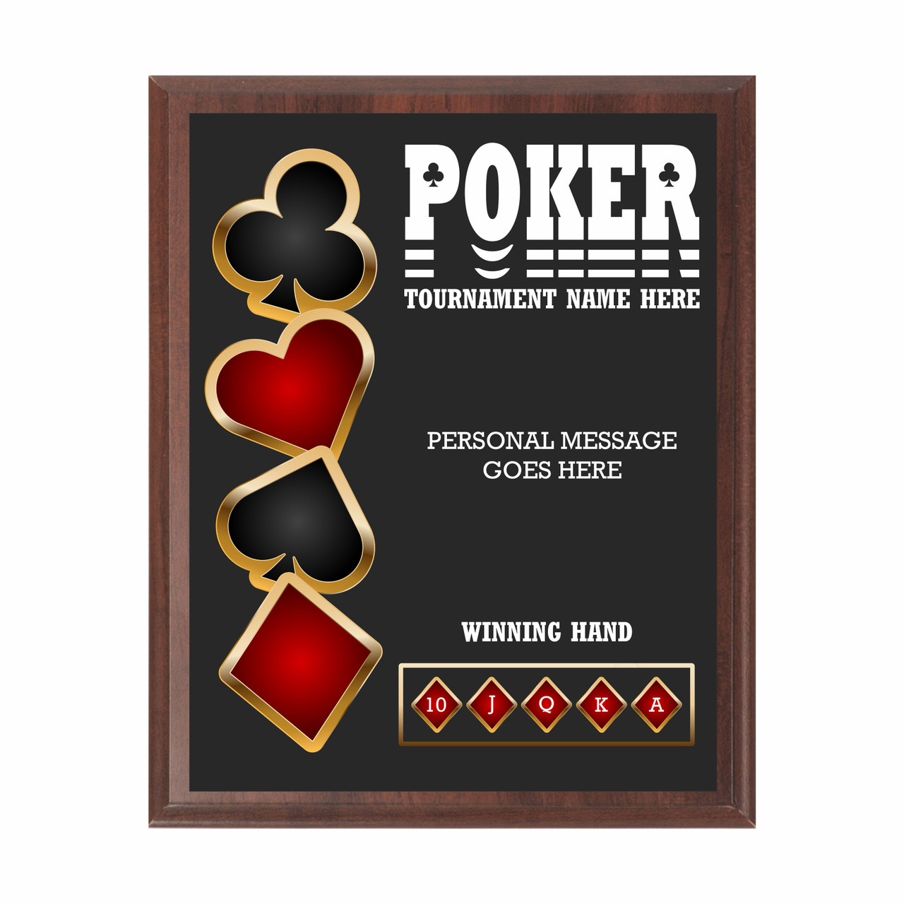 Poker Four Suits Award Plaque | Perfect for Poker Night Champions