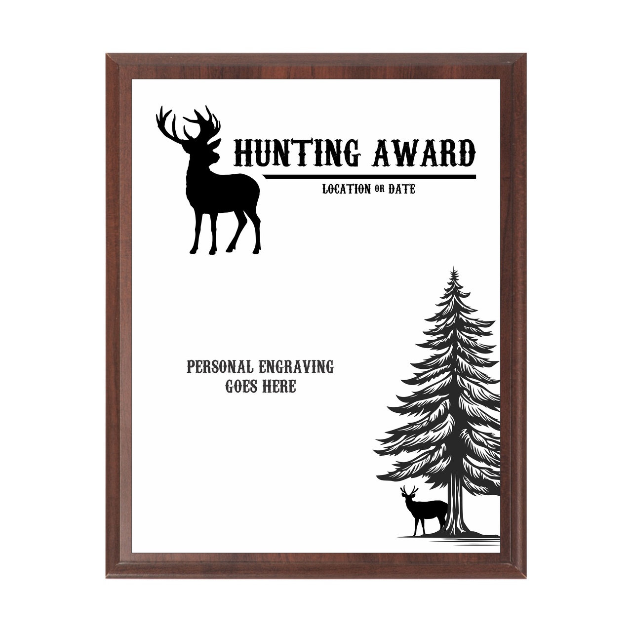 Hunting Deer Award Plaque | Personalized Deer Hunter Trophy | Free Shipping