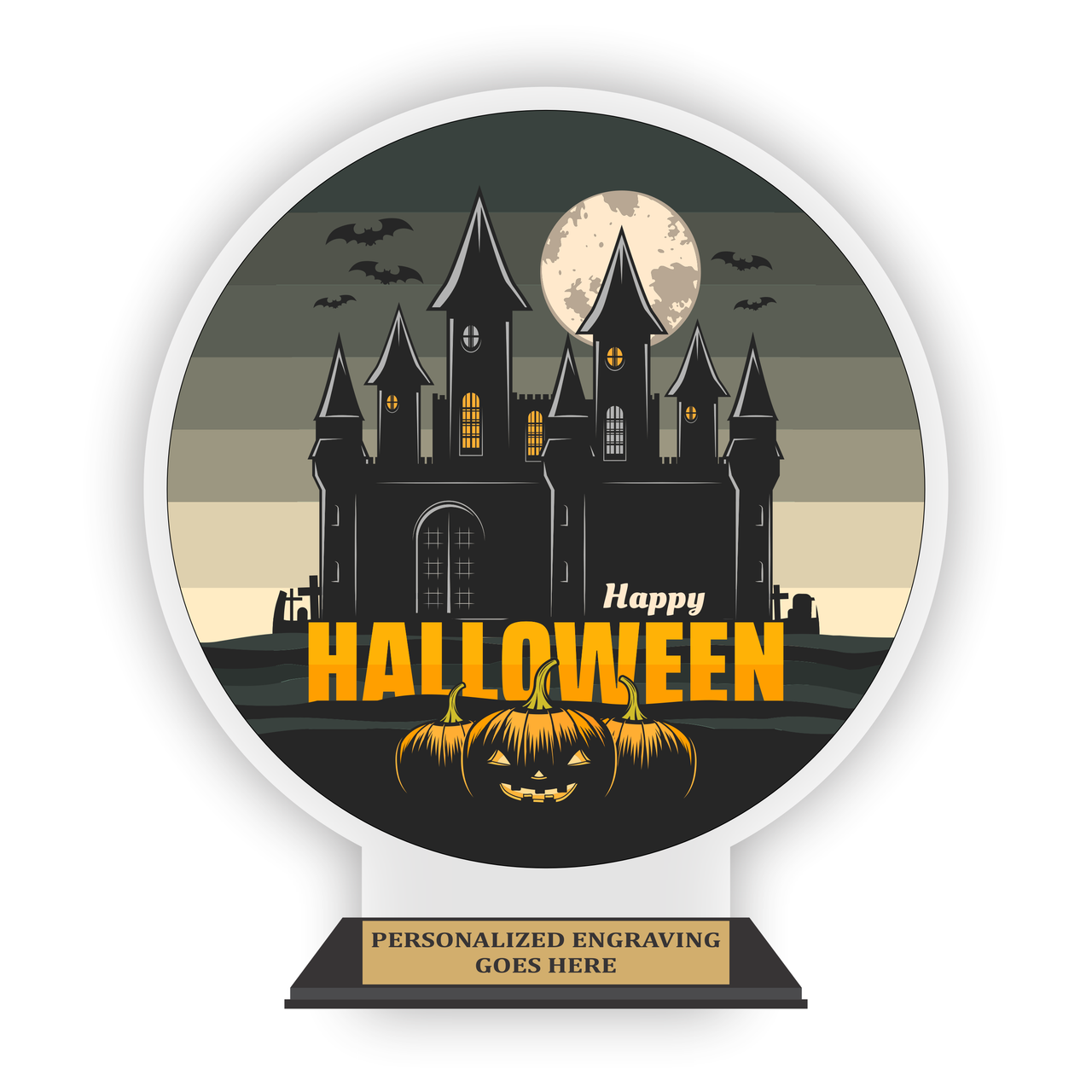 Halloween Haunted House Acrylic Trophy | Scary Fun Halloween Trophy