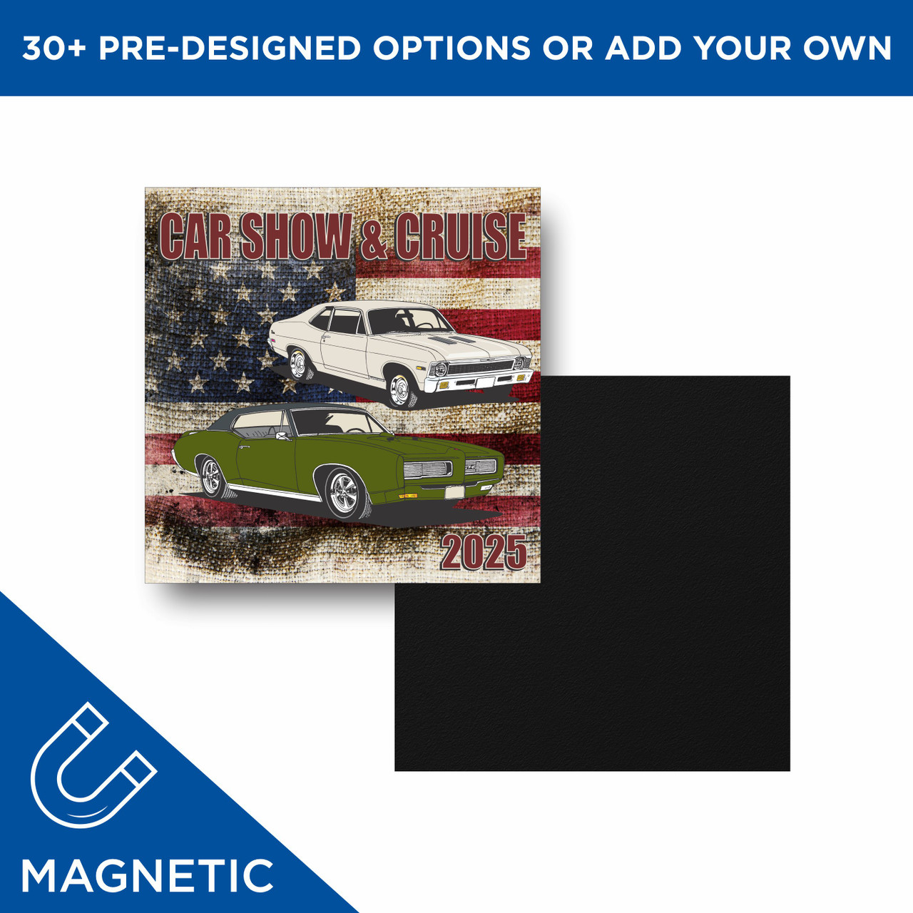 Custom 3X3 Magnetic Dash Plaques | 30 mil Thickness
