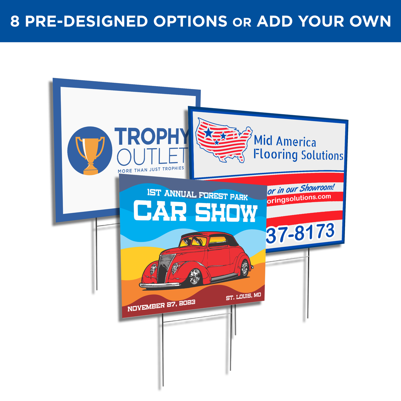 Custom 24x18 Yard Sign – Durable 4mm Corrugated Plastic | Optional H-Stake