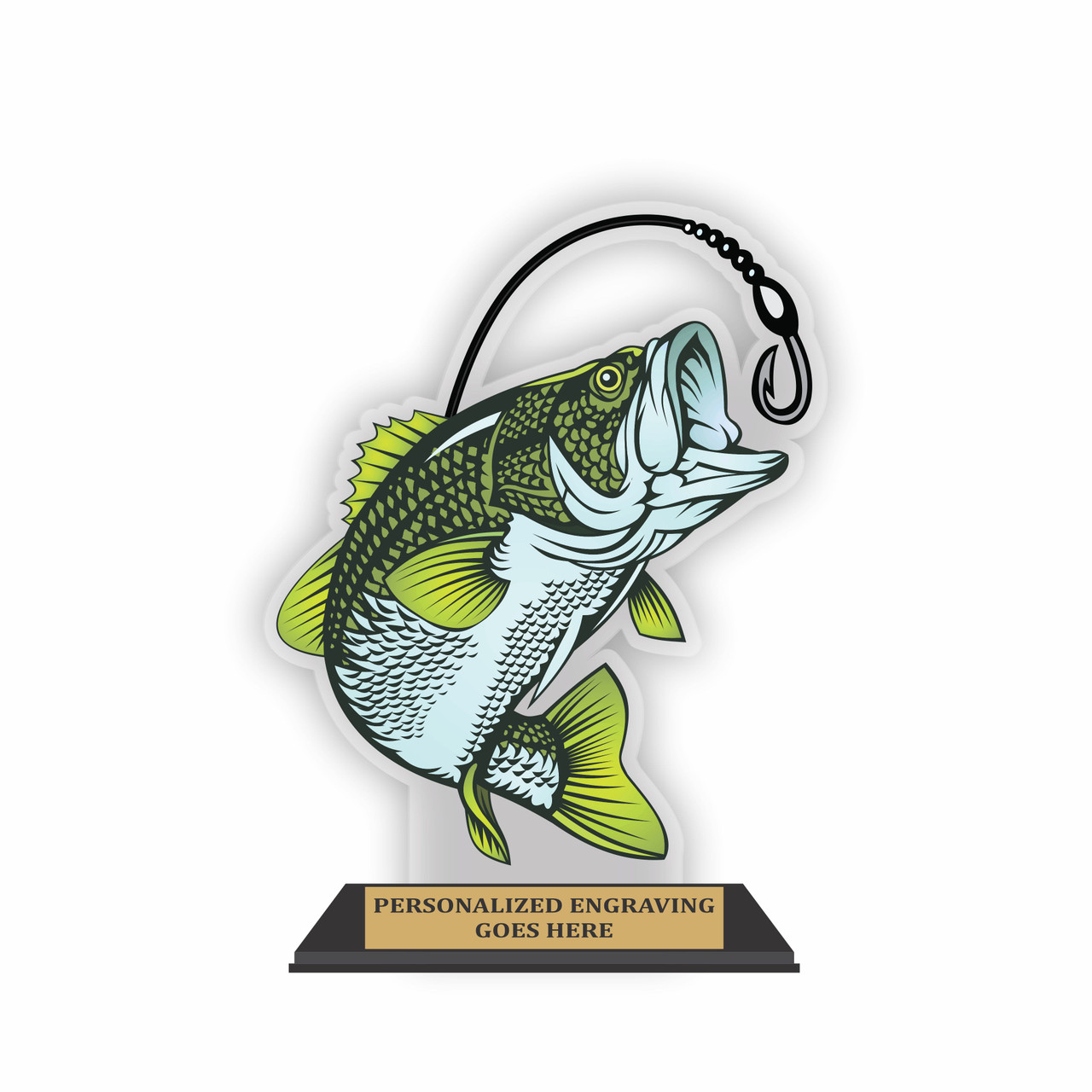 Custom Acrylic Fishing Trophy | Printed & Engraved Fishing Tournament Award