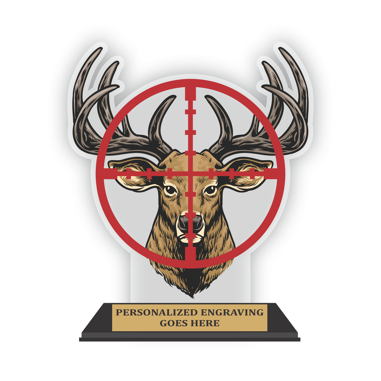 Custom Buck Head Trophy | Printed Acrylic Hunting Award with Engraving
