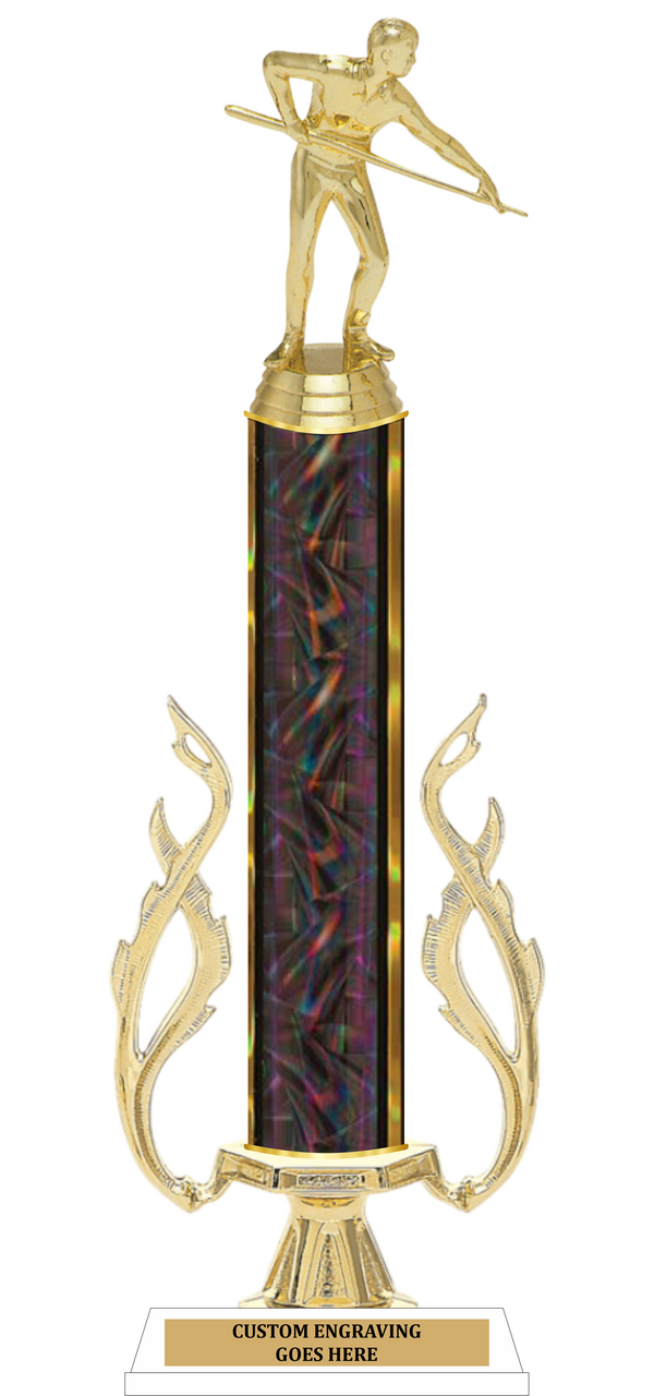 Customizable Single-Column Male Billards Trophy with Riser