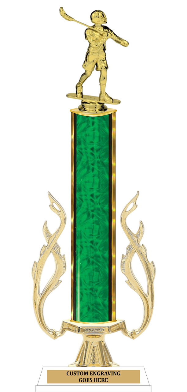 Customizable Single-Column Male Lacrosse Trophy with Riser