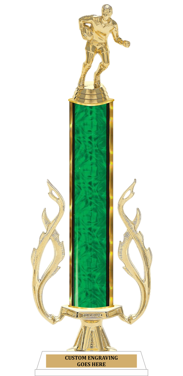 Customizable Single-Column Rugby Trophy with Riser