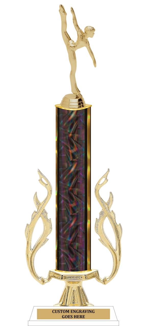 Customizable Single-Column Dance Competition Trophy with Riser