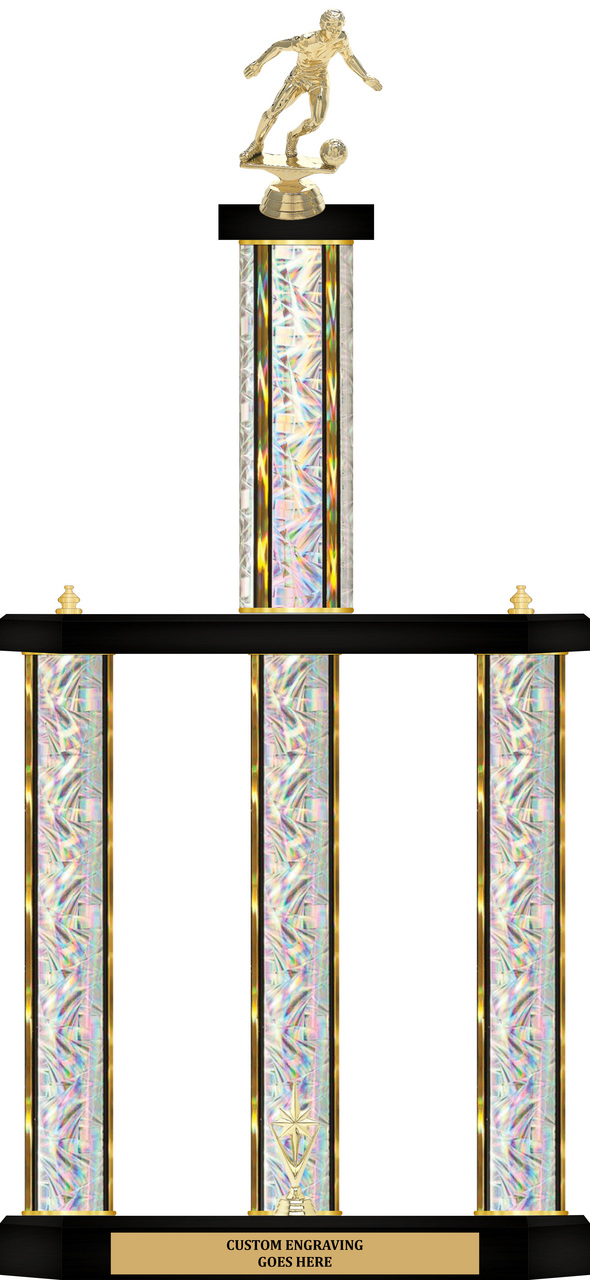 3 column Male Soccer Trophies | Shop Trophy Outlet for Customized Awards