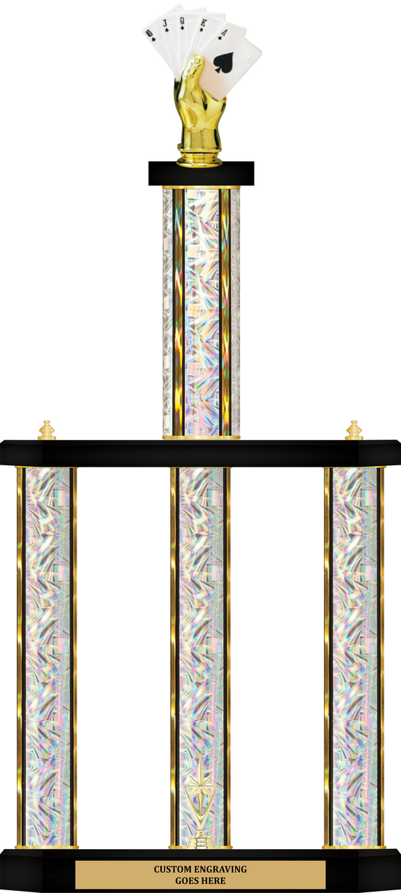3 column Poker Trophies | Shop Trophy Outlet for Customized Awards