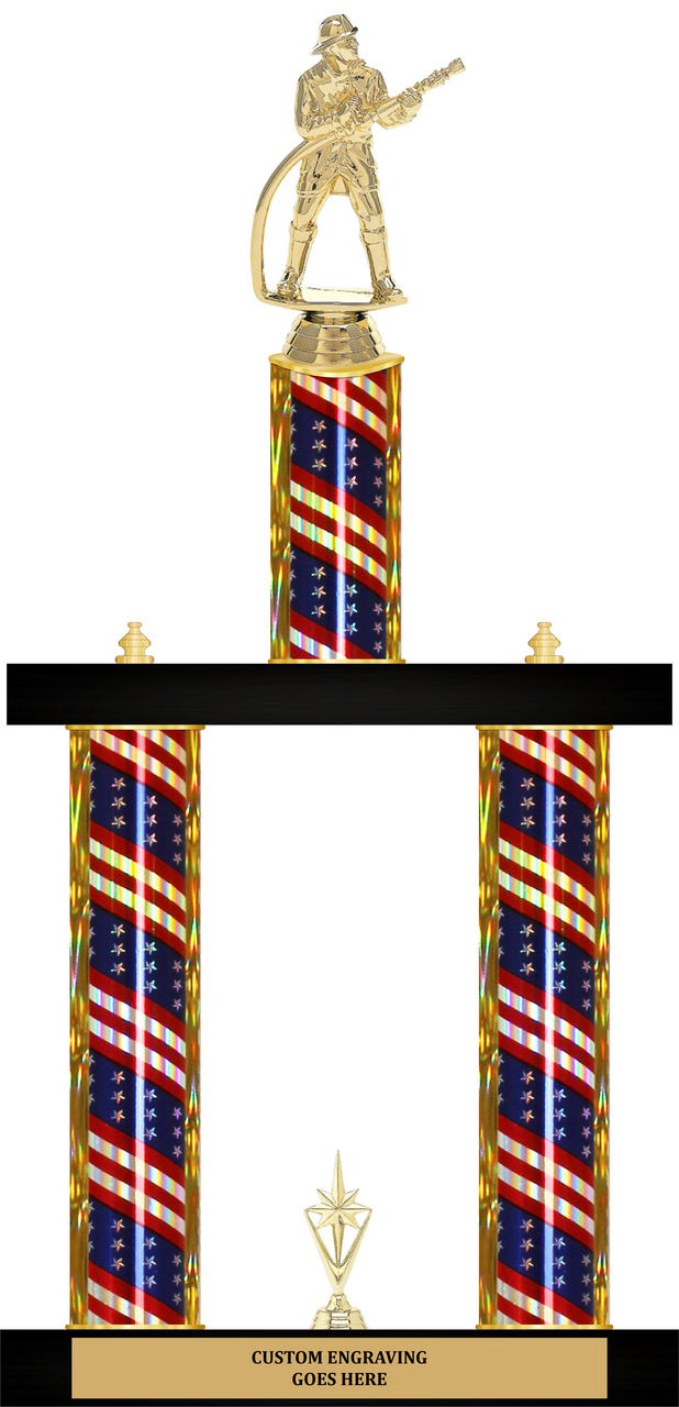 2 Column Fireman Trophy | Design a Truly Unique Award with Trophy Outlet