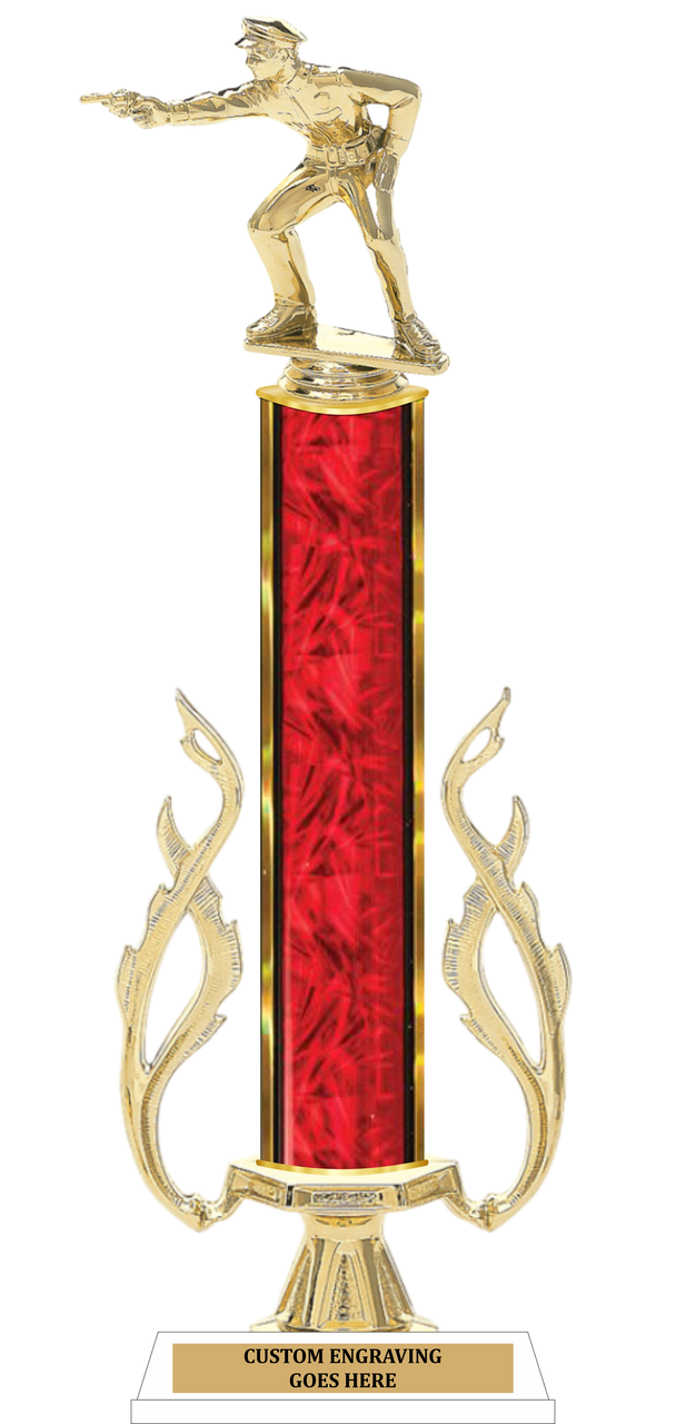Customizable Single-Column Police Competition Trophy with Riser