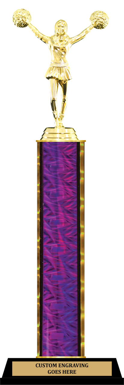 Cheerleading Single Column Trophy | Customizable Award in 4 Sizes with ...