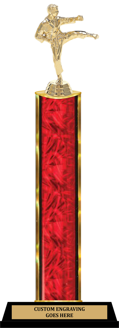 Male Karate Single Column Trophy | Customizable Award in 4 Sizes with ...