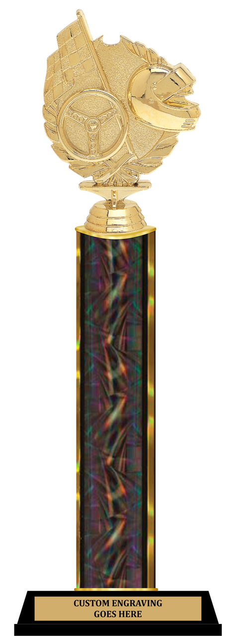 Racing Single Column Trophy | Customizable Award in 4 Sizes with Free ...
