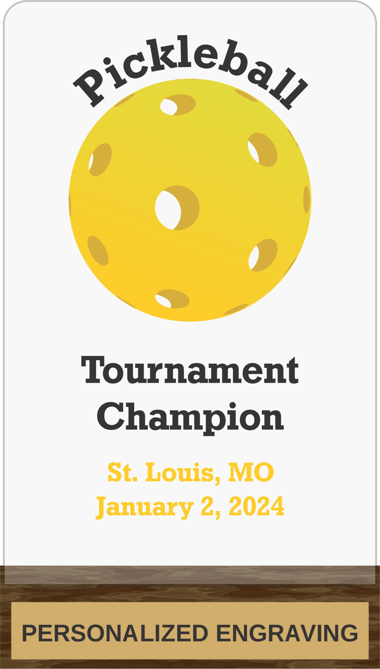 Pickleball Acrylic Award - Custom Trophy | Trophy Outlet