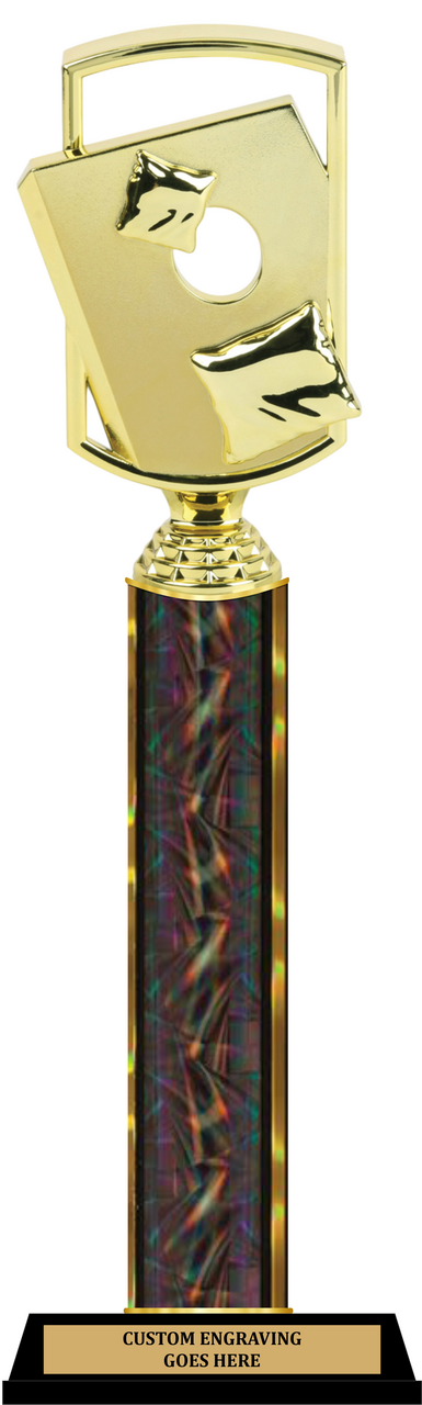 Cornhole Single Column Trophy | Customizable Award in 4 Sizes with Free ...
