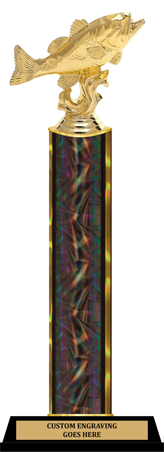 Bass Fishing Single Column Trophy | Customizable Award in 4 Sizes with ...