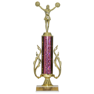 Customizable Single-Column Cheerleading Trophy with Cheerleader ...
