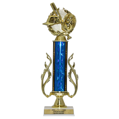 Customizable Single-Column Baseball Trophy with Detailed Hat, Glove ...