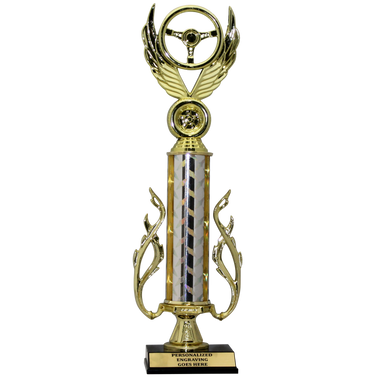 Customizable Single-Column Winged Wheel Trophy | Celebrate Automotive ...