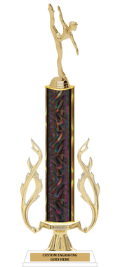 Customizable Single-Column Dance Competition Trophy with Riser