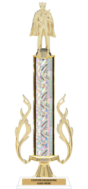 Customizable Single-Column Fair King Competition Trophy with Riser