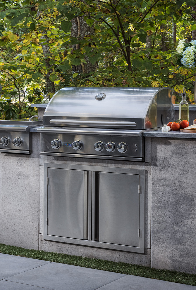 Elements Handleless 33" Stainless Steel Double Doors for Outdoor Islands