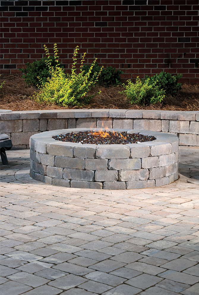 Elements 34" Round Gas Fire Pit Kit