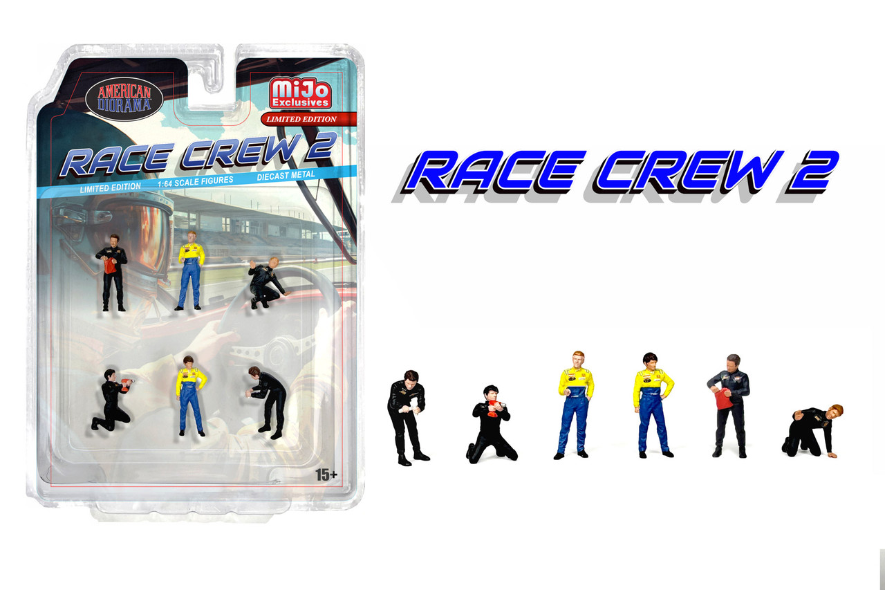 American Diorama 1:64 Figure Set - Race Crew 2 (AD-2438) Diecast Model ...