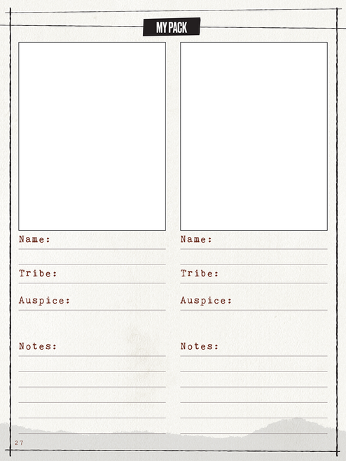 Werewolf: The Apocalypse 5th Edition Expanded Character Sheet Journal ...