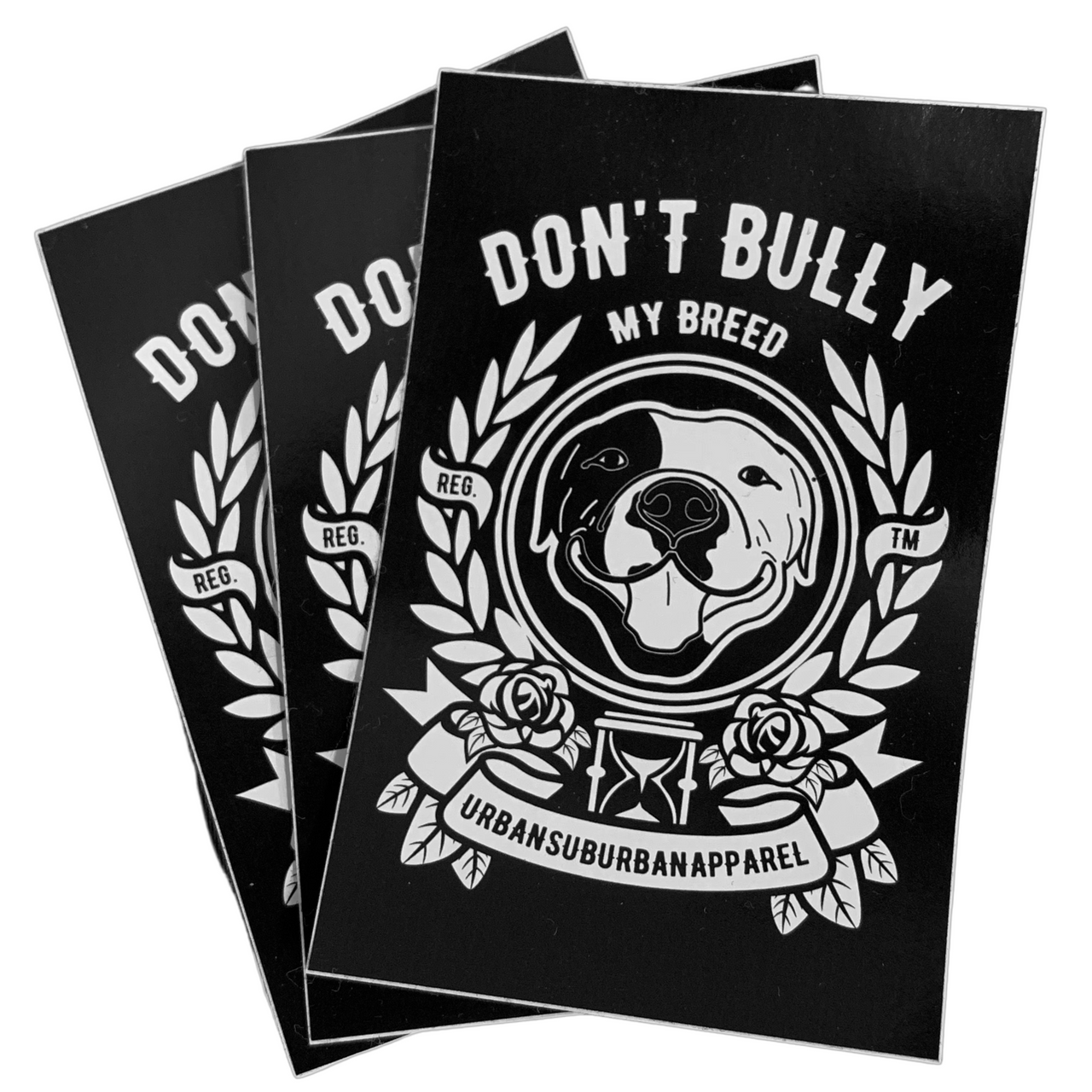 DON'T BULLY MY BREED B&W Sticker - Pit Bull Stickers