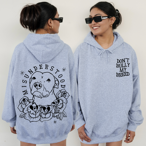 MISUNDERSTOOD Fleece Hoodie | Pit Bull Graphic Sweatshirt