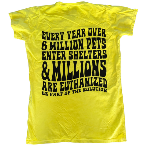 SHELTER PETS Ladies' Yellow Tee - Animal Rescue Clothing