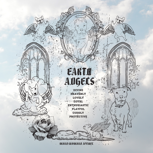 EARTH ANGELS Sticker | Pit Bull Stickers Decals