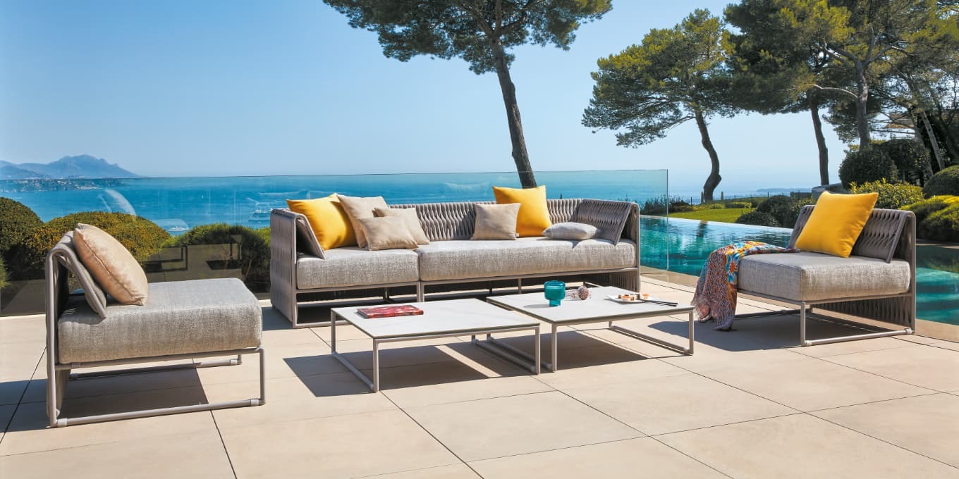 Kalife Collection | Glamorous woven outdoor sofas & lounge chairs