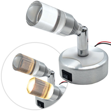 Dimatec 12 Volt Swivel LED SpotLight - Warm White Switch with USB
