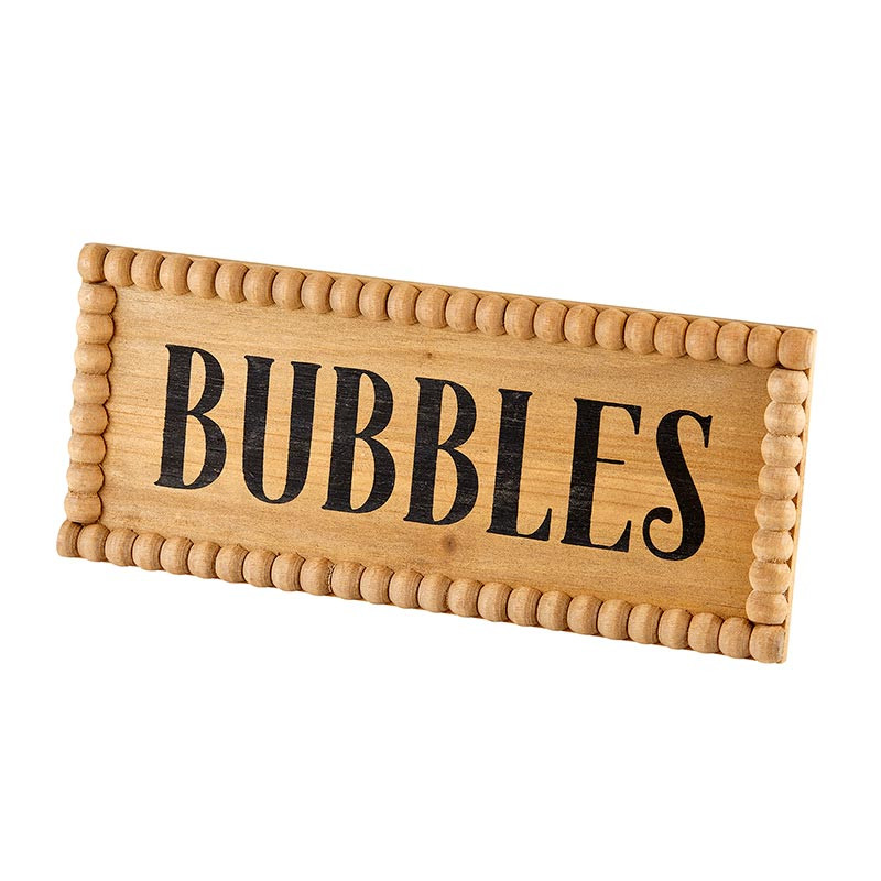 Bubbles Beaded Wood Sign