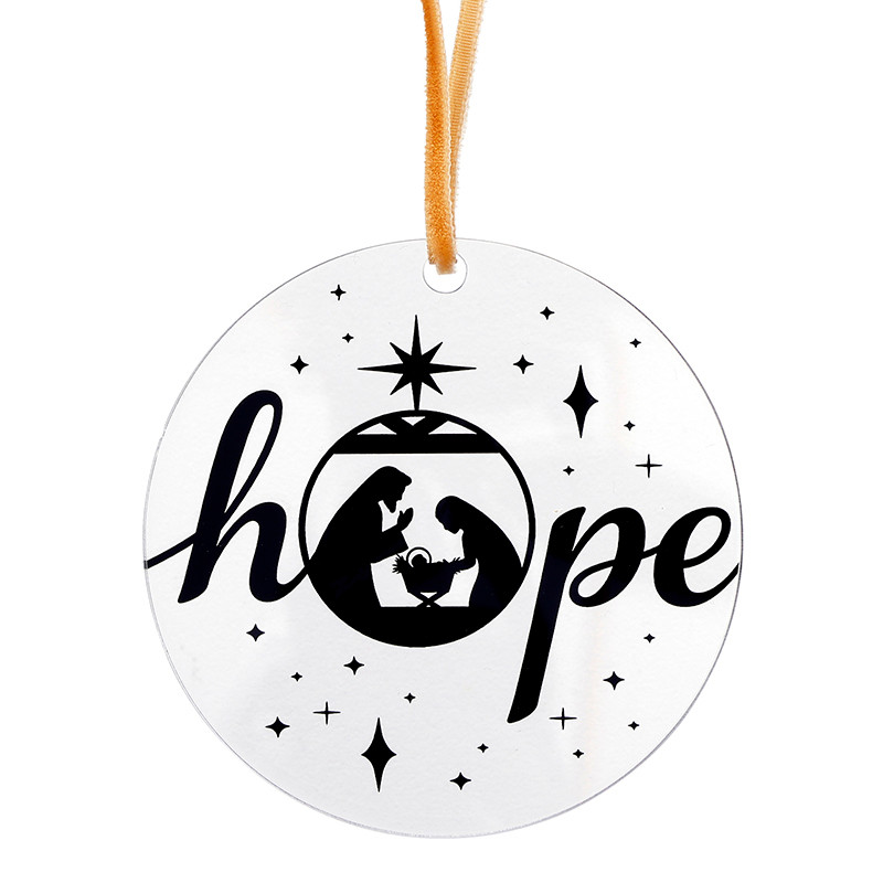 Hope/Nativity Acrylic Ornament - 12/pk - [Consumer]Living Grace