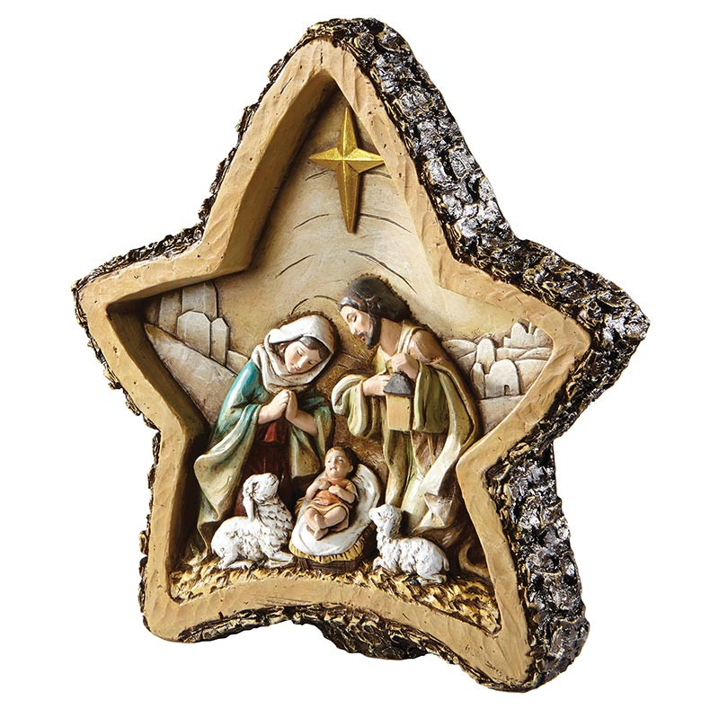 Woodgrain Star Nativity Figurine - [Consumer]Living Grace