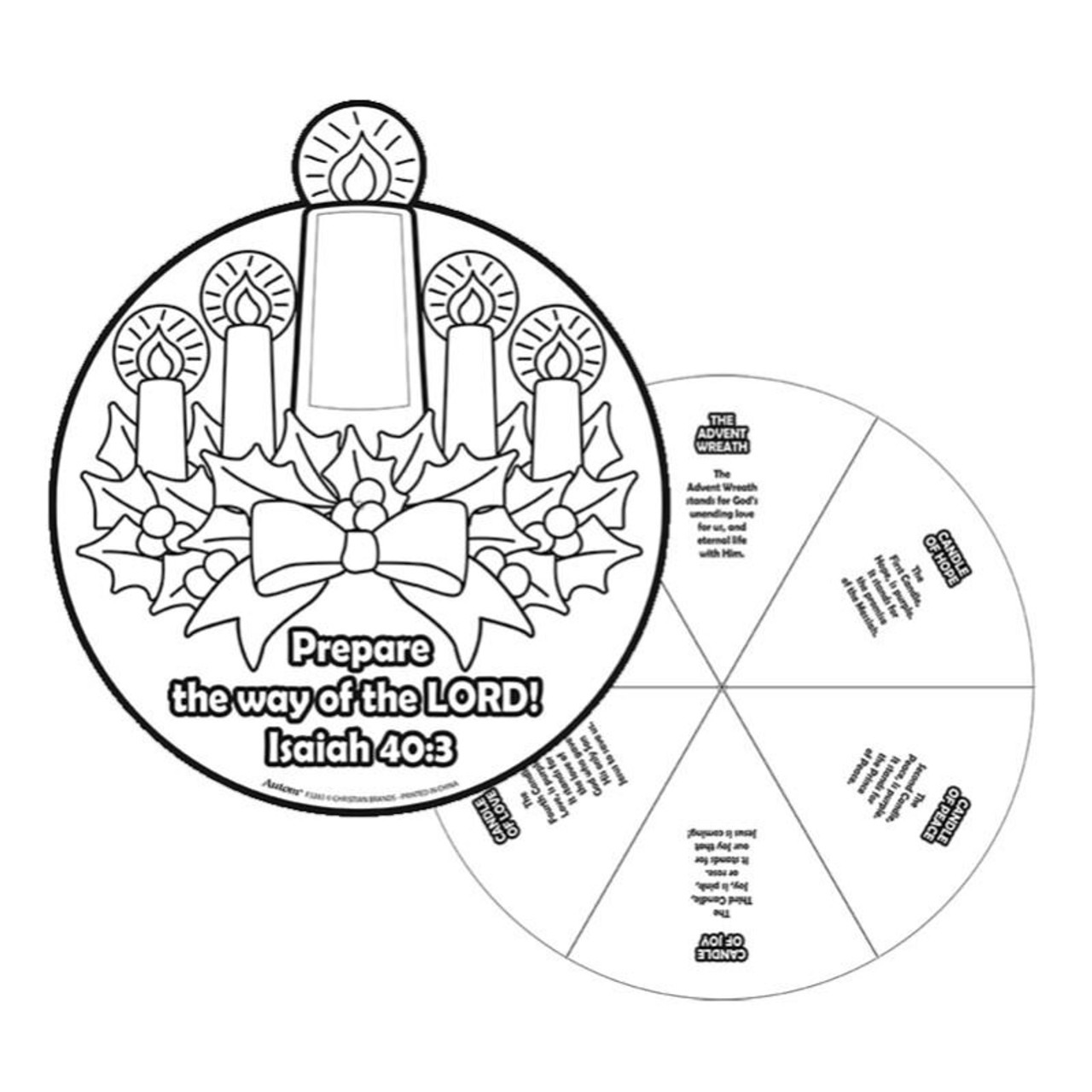 advent candle wreath coloring page