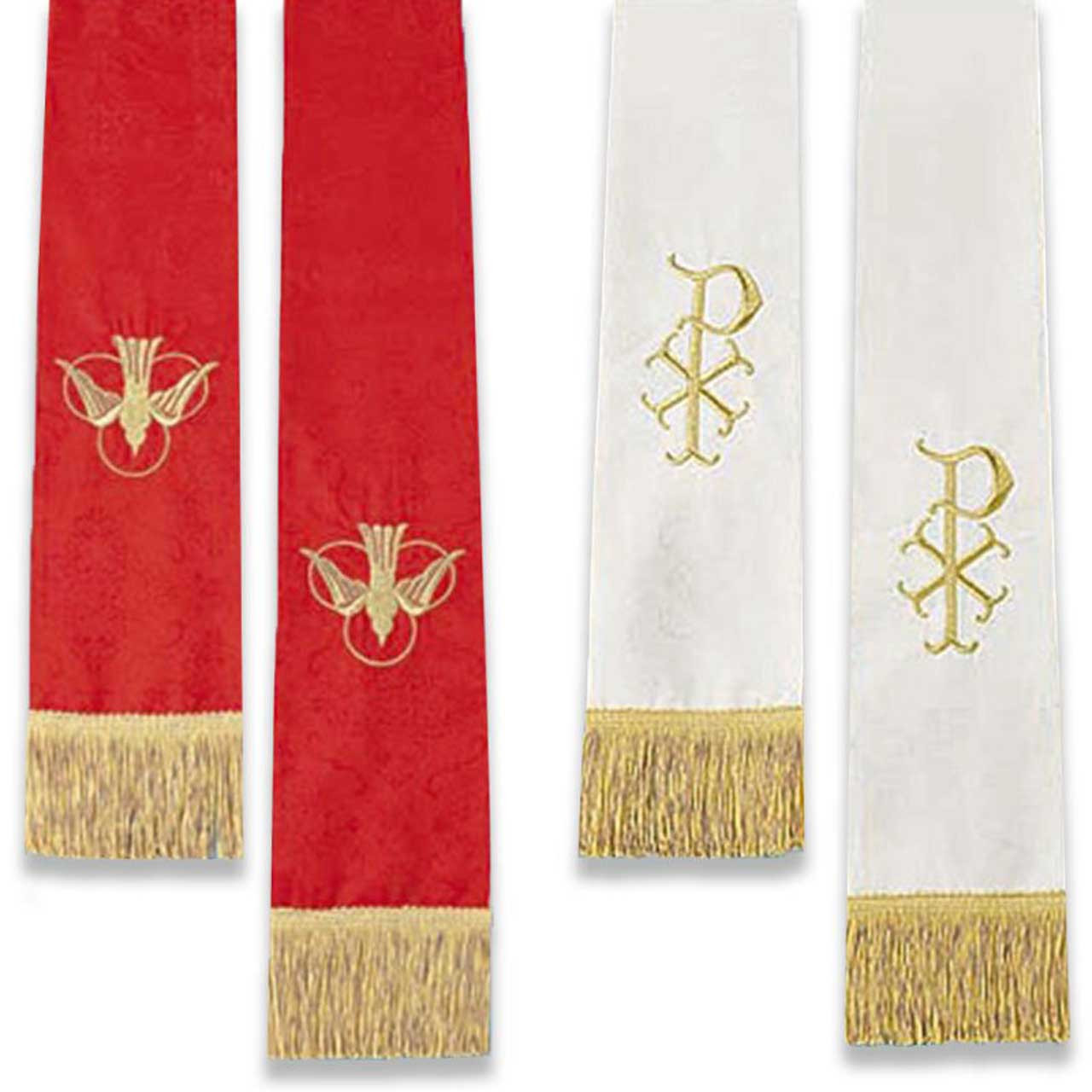 Jacquard Red/White Reversible Stole - [Consumer]Living Grace