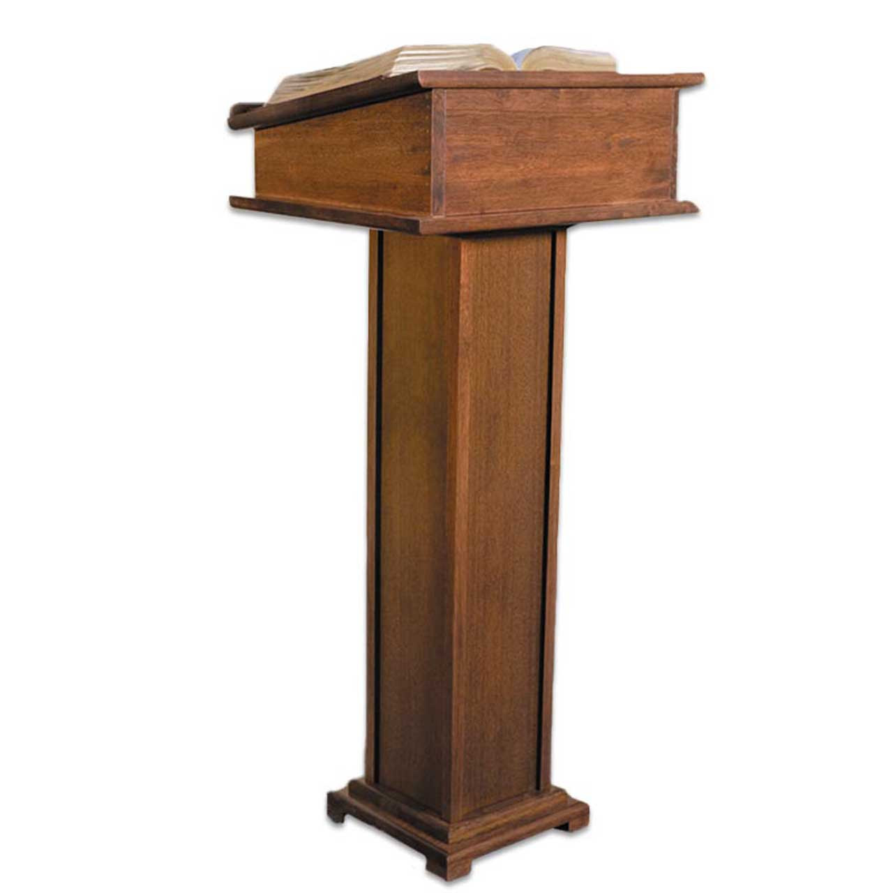 Lectern with Shelf - Walnut Stain - [Consumer]Living Grace
